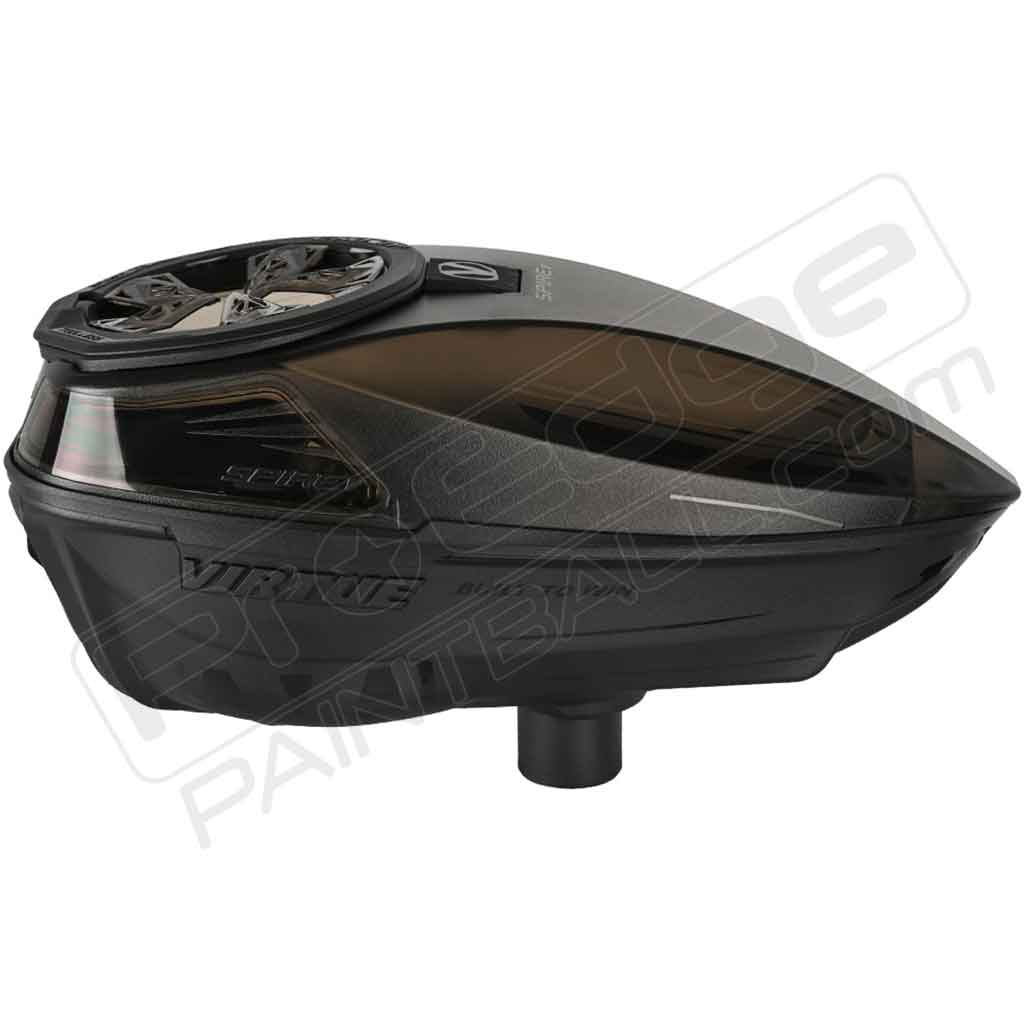 Virtue Spire V Paintball Hopper - Dust Smoke Black — Pro Edge Paintball