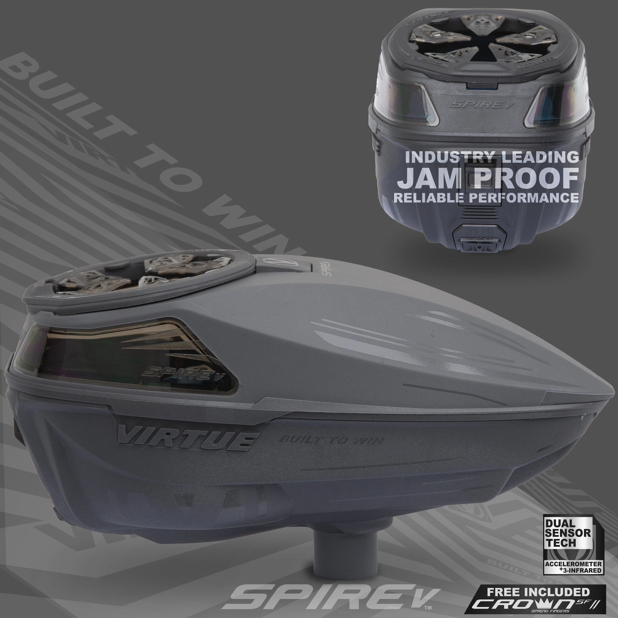 Virtue Spire V Paintball Hopper — Pro Edge Paintball